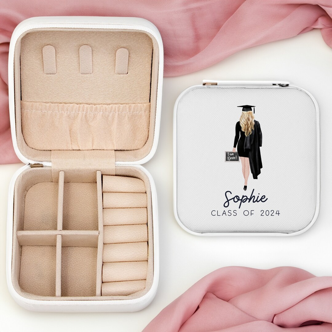 Personalized Senior Graduation Jewelry Travel Case, Daughter Highschool ...