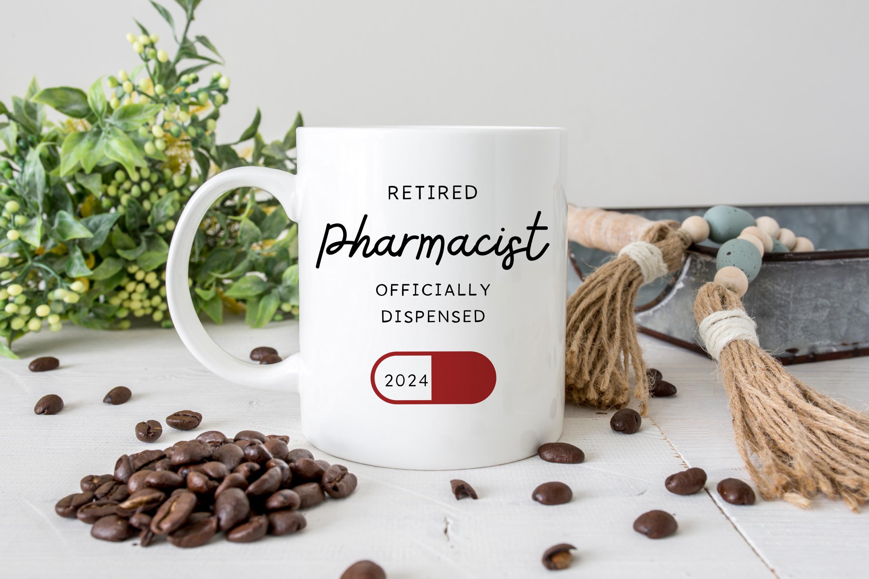 Personalized Retired Pharmacist Funny Mug, Retired Pharmacy Tech Gift ...