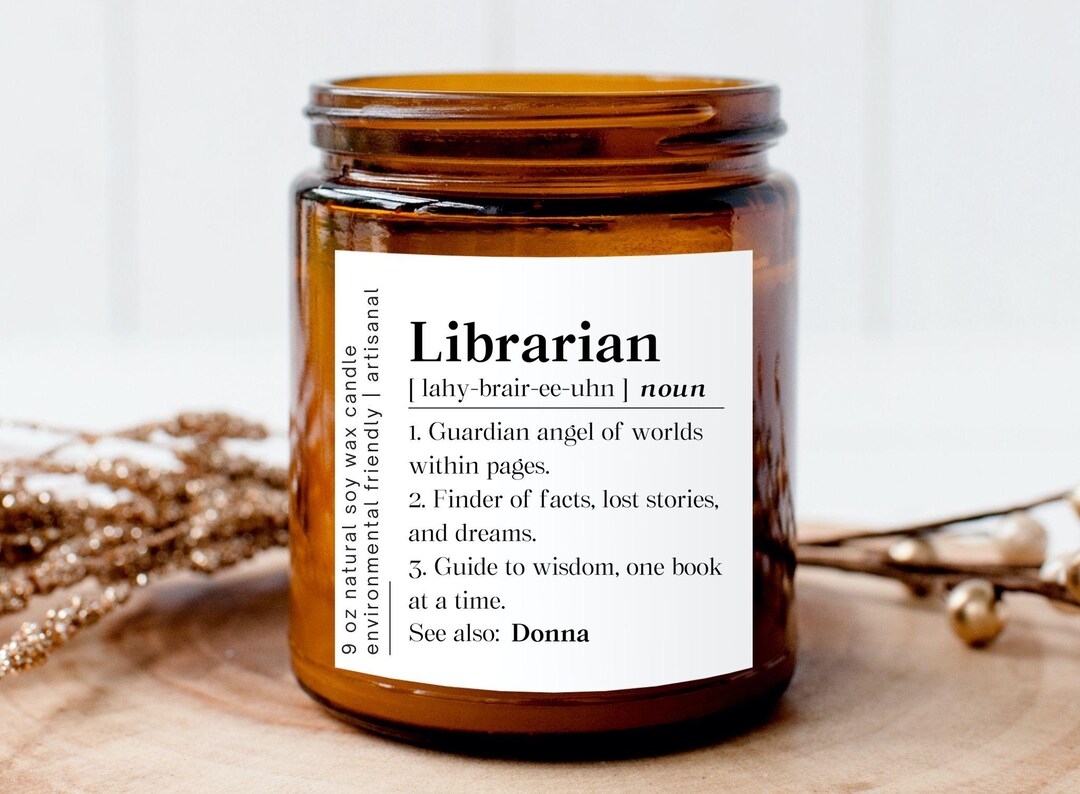 Personalized Librarian Definition Candle, Librarian Appreciation Gift ...