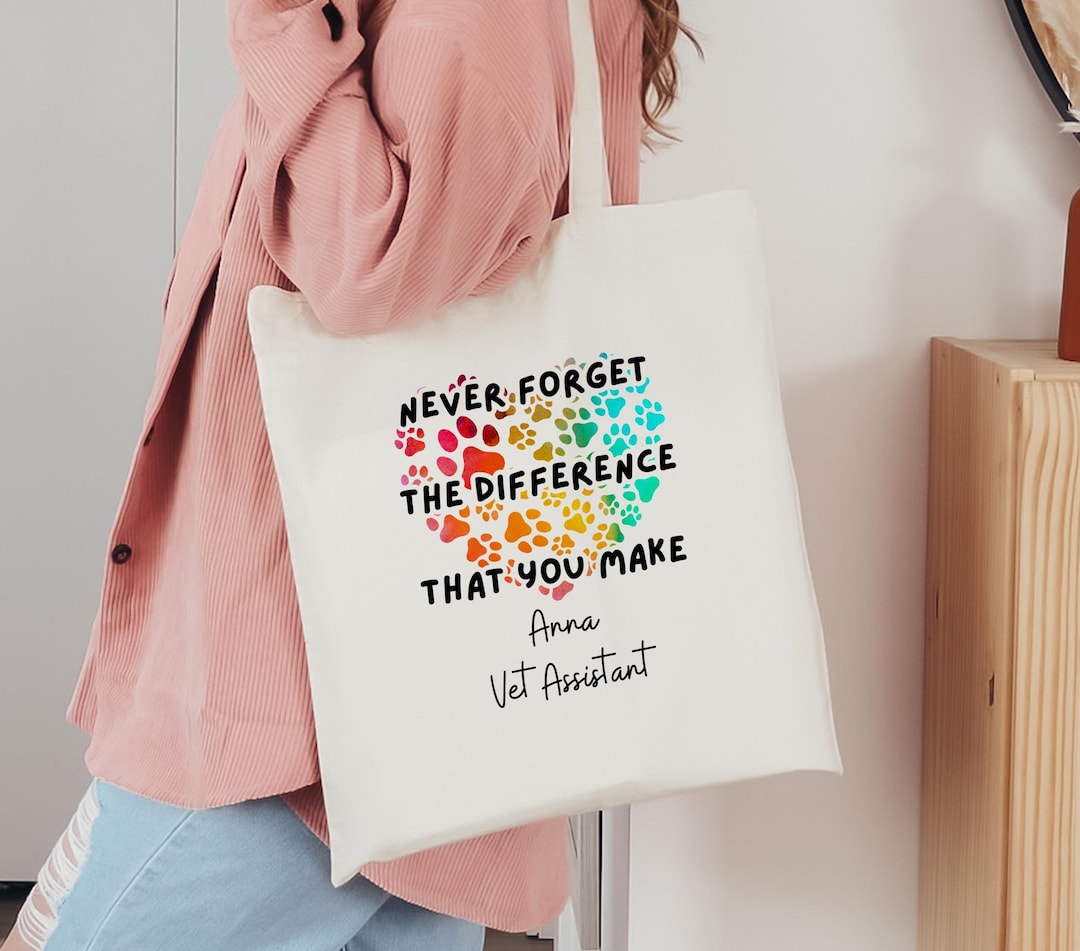 Personalized Vet Tech Tote Bag, Vet Week Canvas Tote, Veterinary Clinic ...