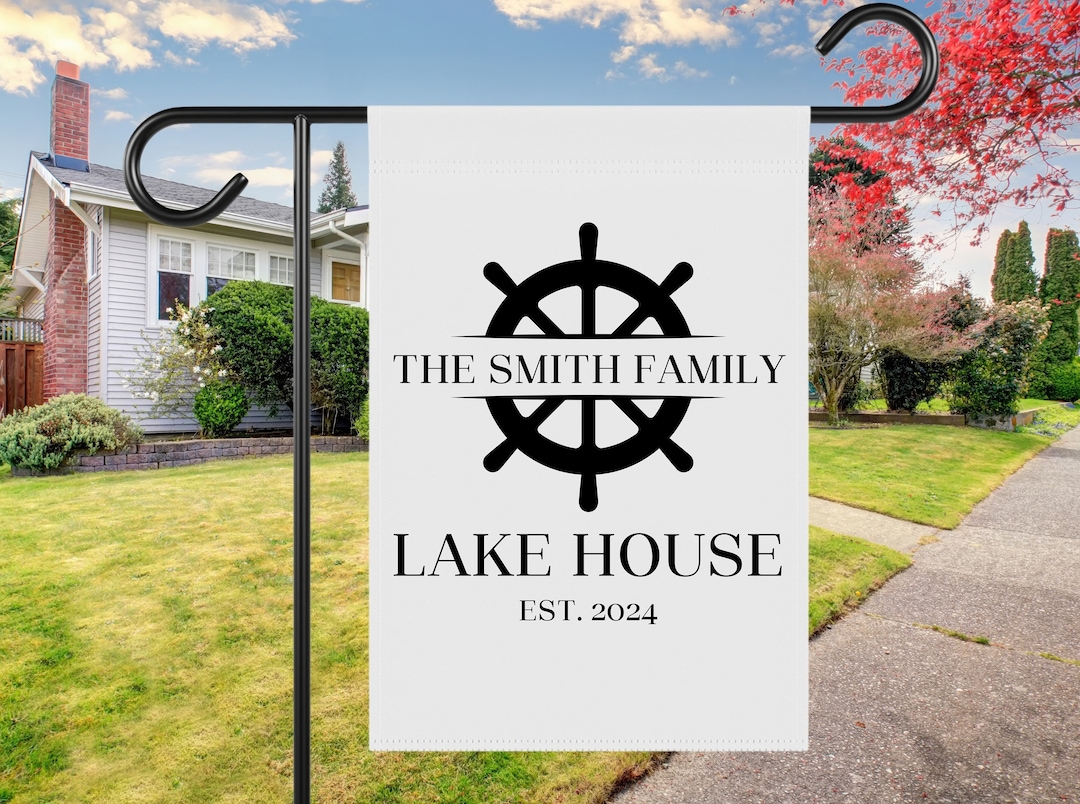 Personalized Lake House Garden Flag, Housewarming Yard Gifts, Custom ...