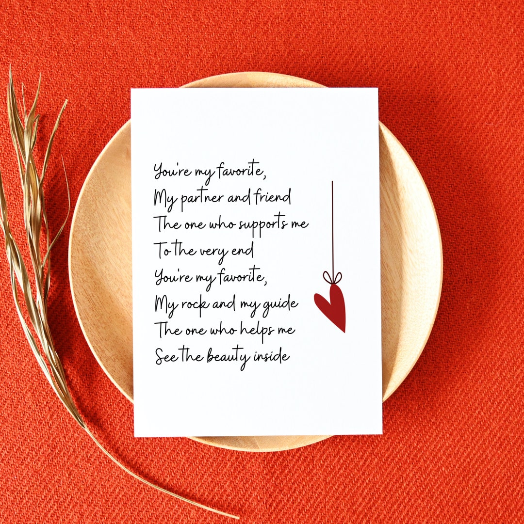 You're My Favorite Card Thank You for Her Gift Heartfelt - Etsy