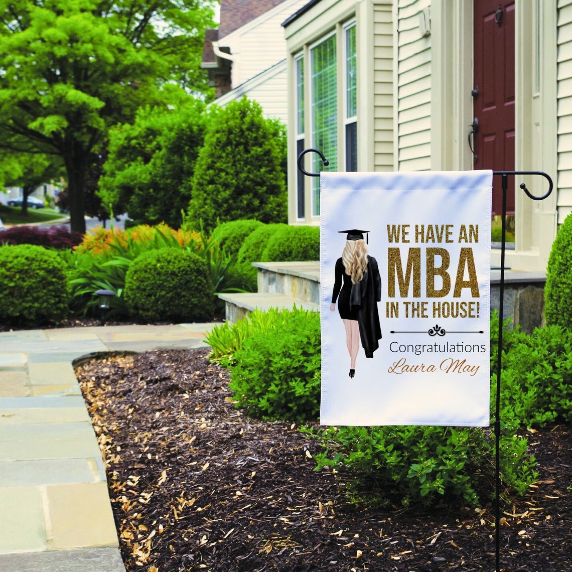 Personalized Mba Graduation Congrats for Daughter Garden Flag, Business ...