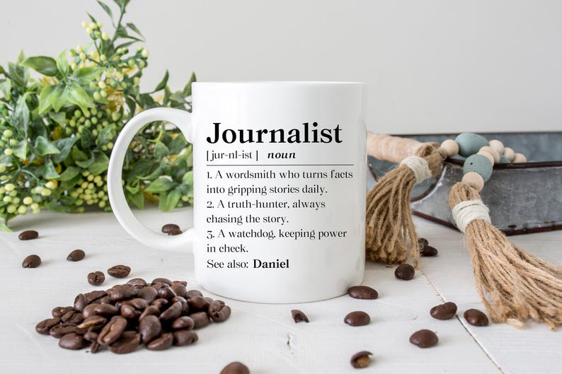 Personalized Journalist Definition Mug, New Reporter Gift, Newspaper ...