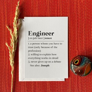 Personalized Engineer Card, Funny Engineer Card, Mechanical Engineer ...