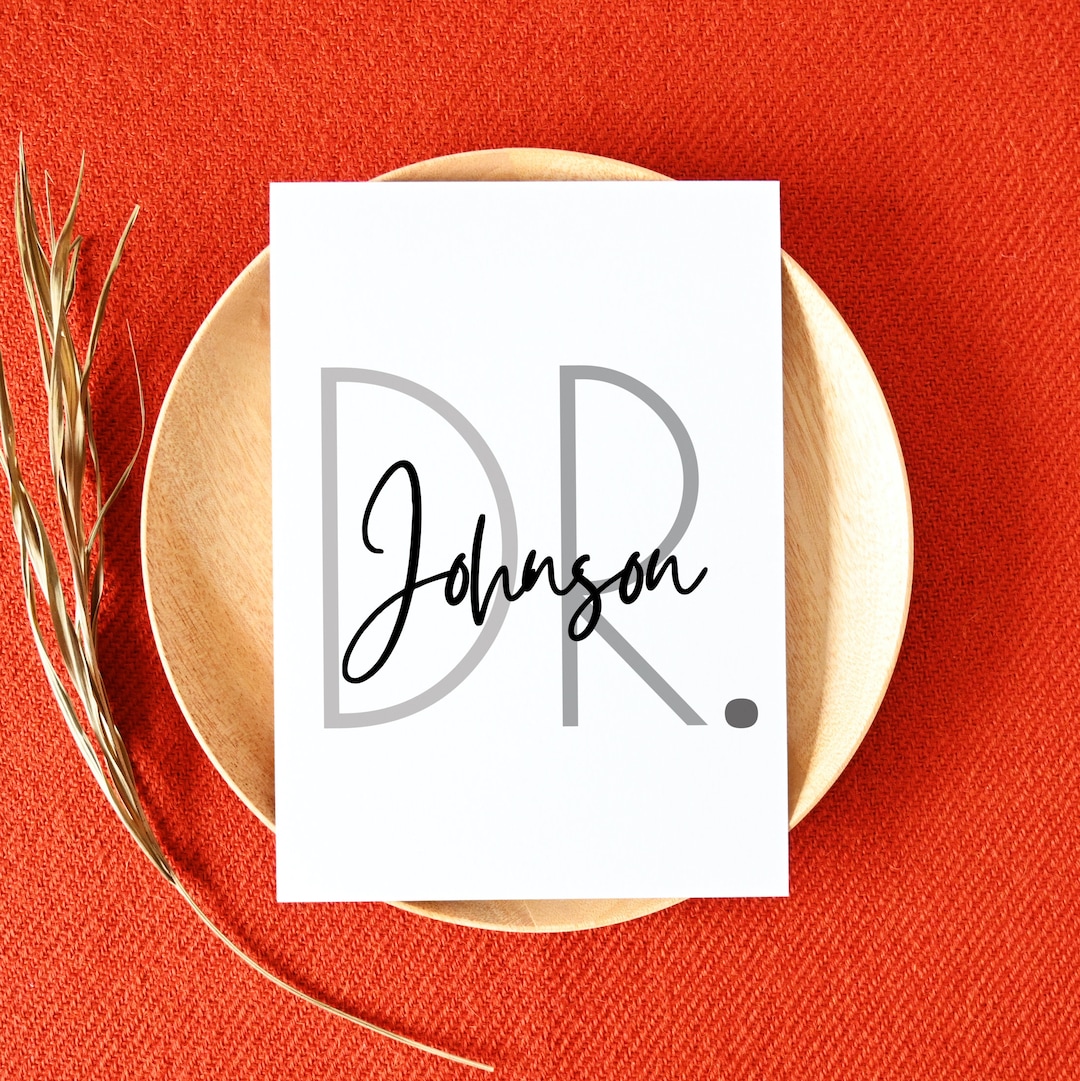 Custom Doctor Card, Personalized Dr Name Gift, Phd Graduation Greeting ...