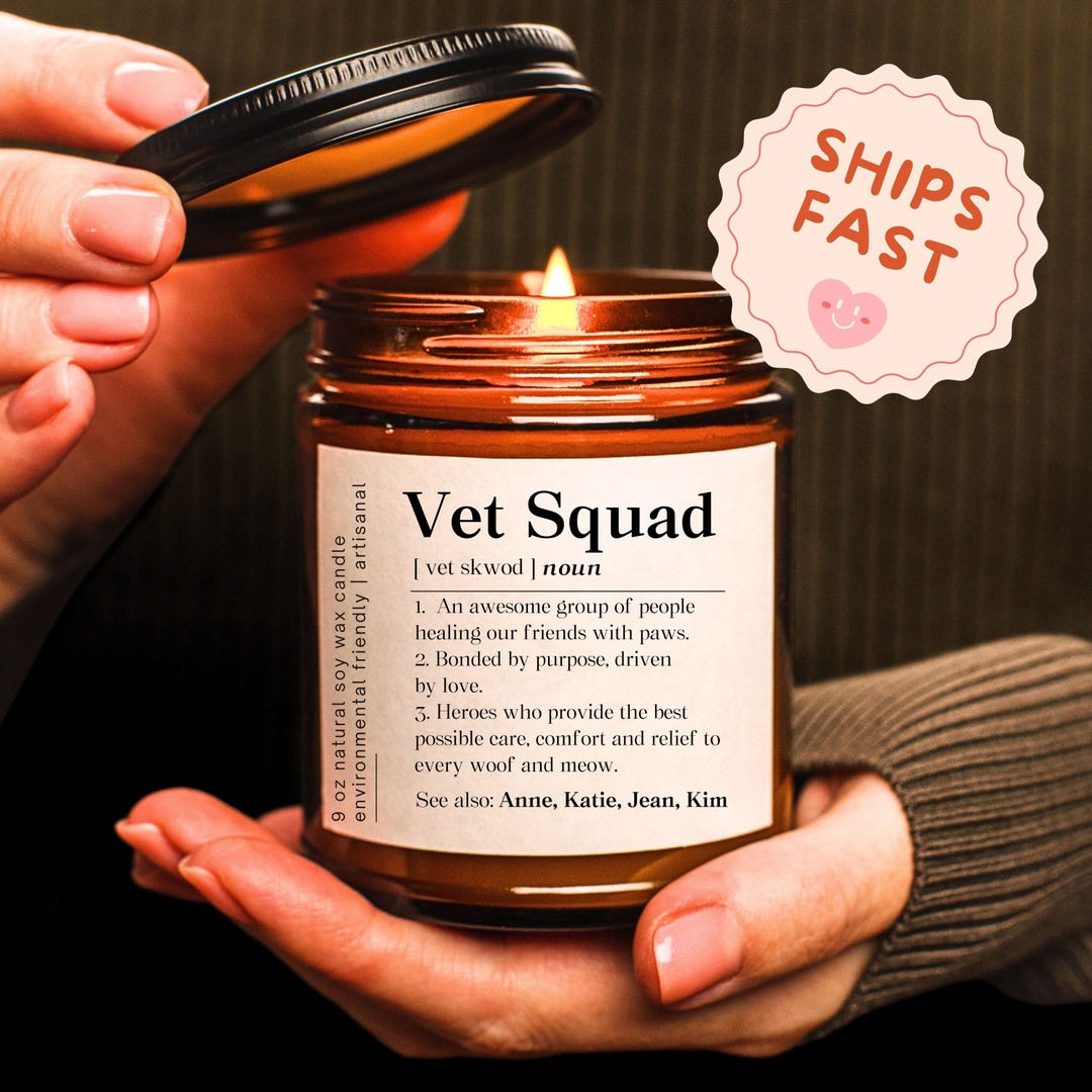 Personalized Veterinary Squad Candle, Custom Veterinary Team Gift, Vet ...