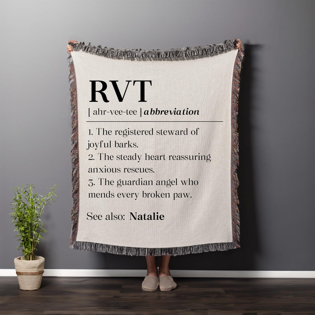 Personalized Registered Veterinary Technician Woven Blanket, Rvt ...