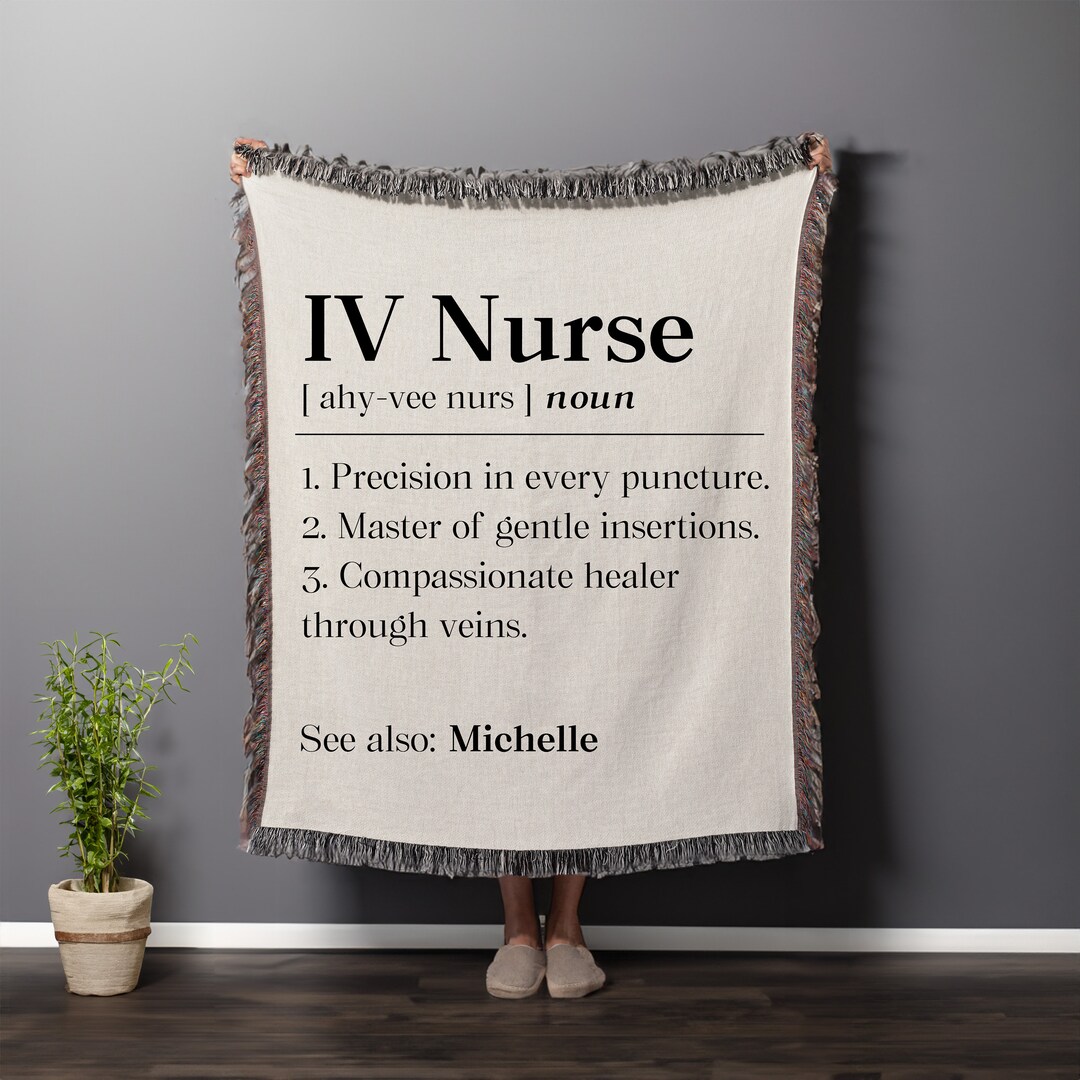 Personalized Iv Nurse Appreciation Woven Blanket, Intravenous Nursing ...