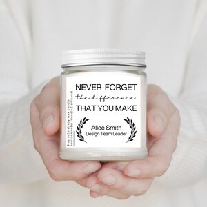 Personalized Leader Appreciation Candle, Never Forget the Difference ...