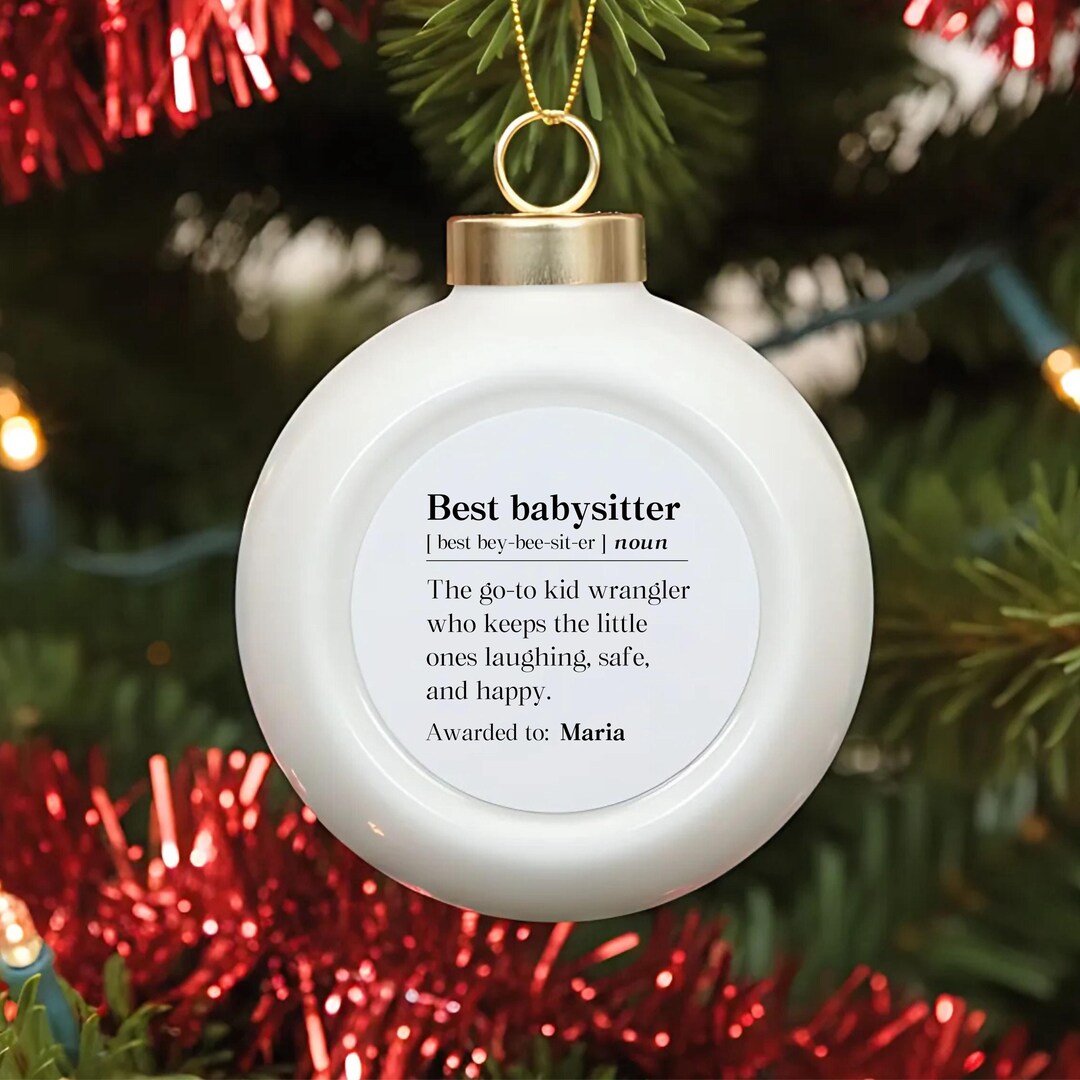 Personalized Best Babysitter Definition Ornament, Custom Nanny Gift ...