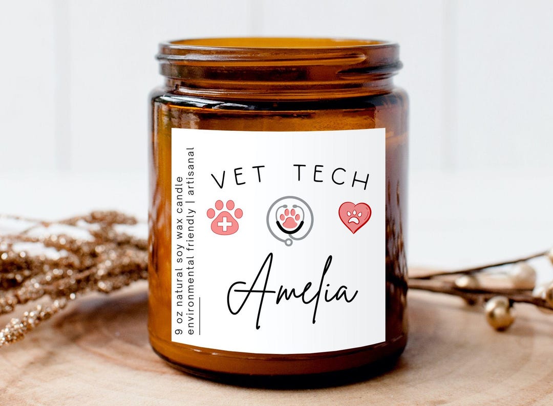 Personalized Vet Tech Week Candle, Veterinary Appreciation Gift, Vet ...