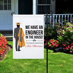 Personalized Engineer Graduation for Him Garden Flag, Engineering Mens ...