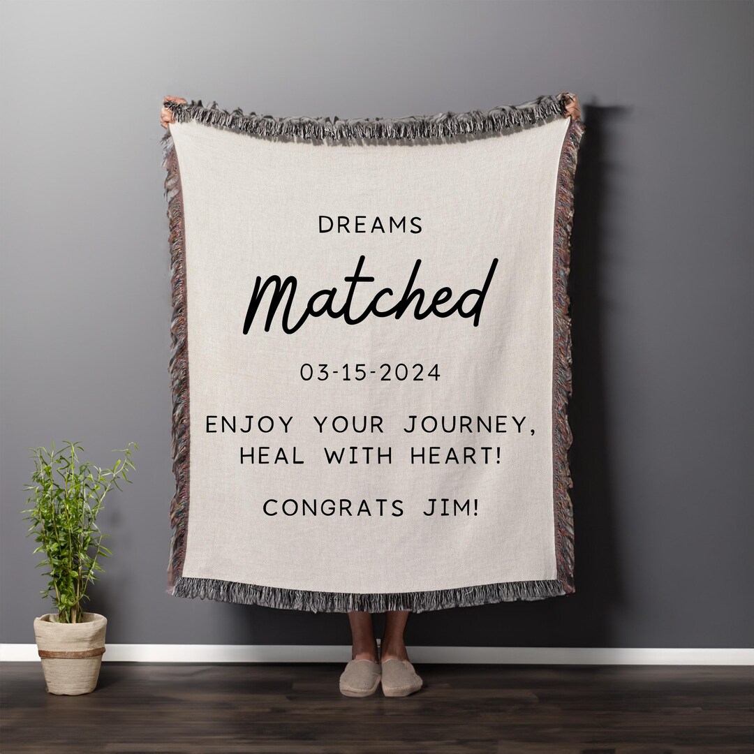 Custom Match Day Woven Blanket, Inspirational Residency Throw Blanket ...