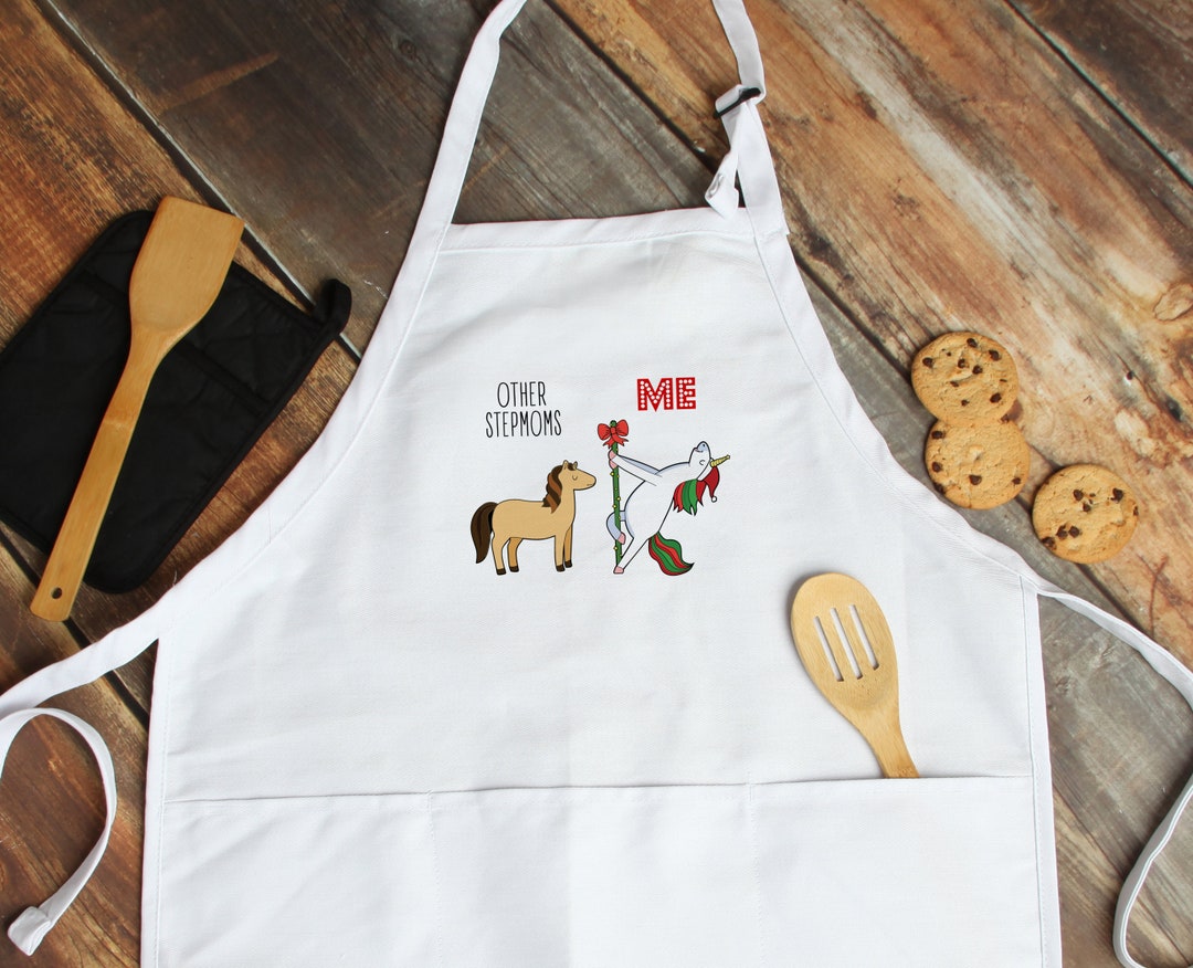 Stepmom Christmas Apron Funny Step Mom T Stepmom Holiday Etsy