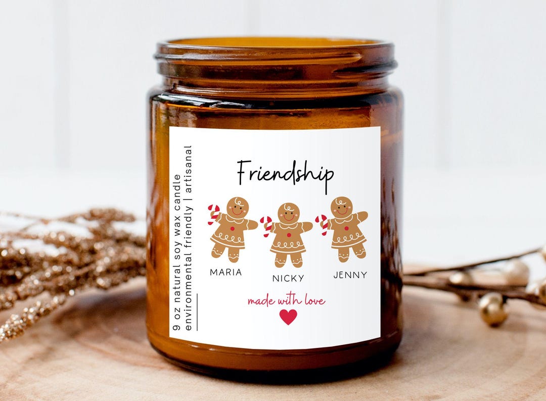 Personalized Christmas for Friends Candle, Group Friendship Gift ...