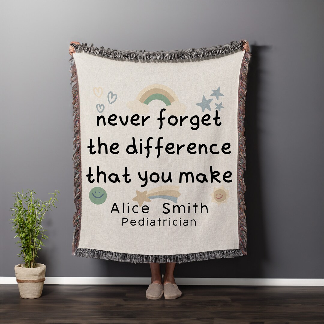 Personalized Pediatrician Appreciation Woven Blanket, Custom Pediatric ...