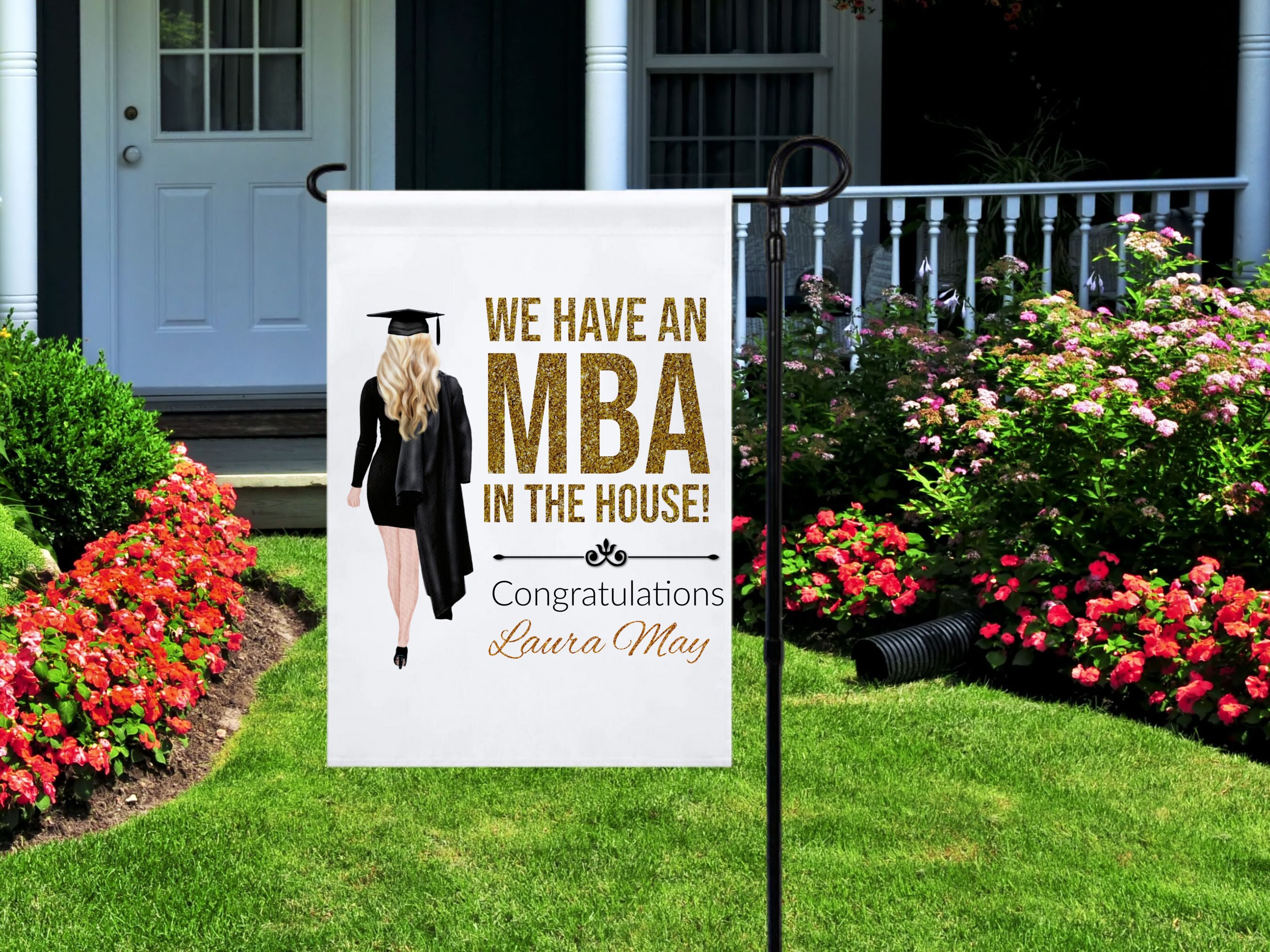 Personalized Mba Graduation Congrats for Daughter Garden Flag, Business ...