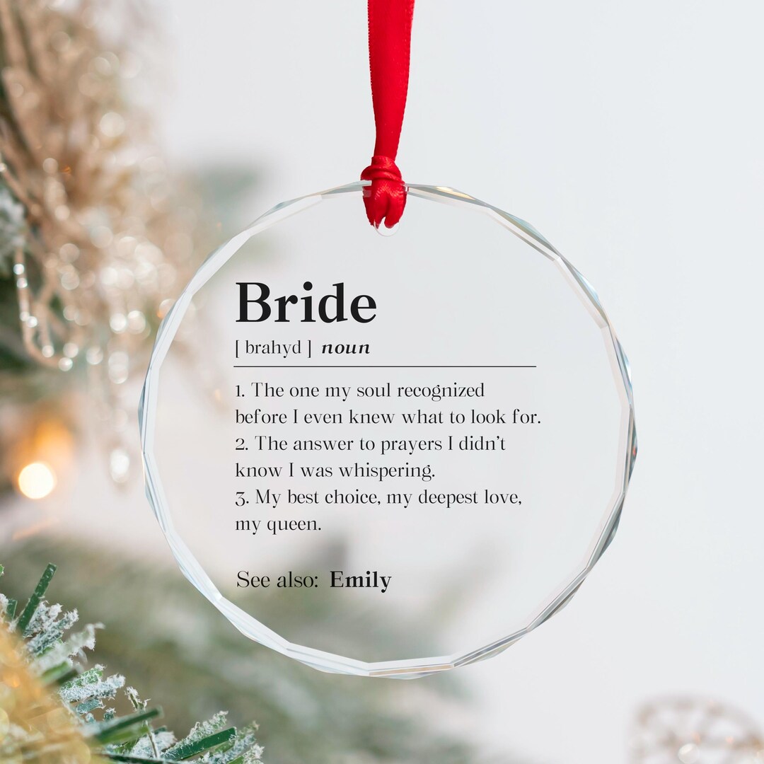 Personalized Bride Definition Crystal Ornament, From Groom to Bride ...