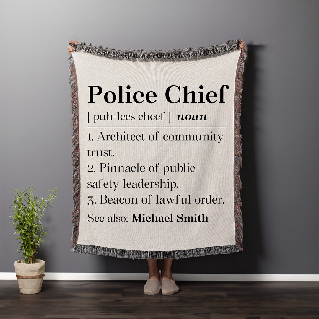 Personalized Police Chief Appreciation Woven Blanket, Police Chief ...