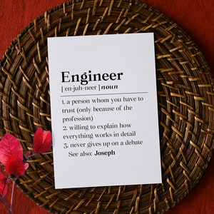 Personalized Engineer Card, Funny Engineer Card, Mechanical Engineer ...