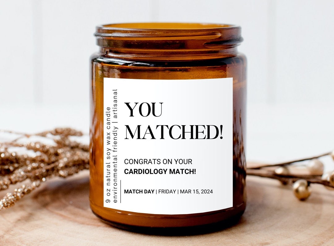 Custom You Matched Doctor Candle, Match Day Gift, Medical School Grad ...