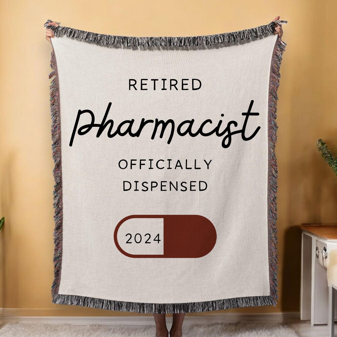 Personalized Retired Pharmacist Funny Woven Blanket, Retired Pharmacy ...