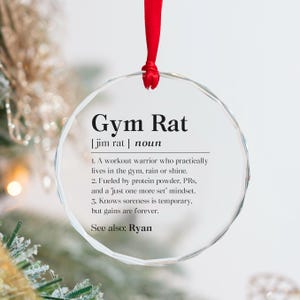 Personalized Gym Rat Crystal Ornament, Workout Gifts for Men Christmas ...