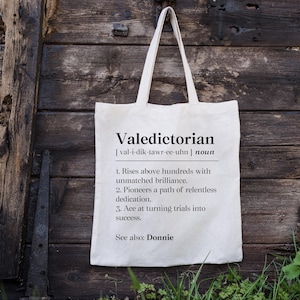 Personalized Valedictorian Definition Tote Bag, University Graduate ...