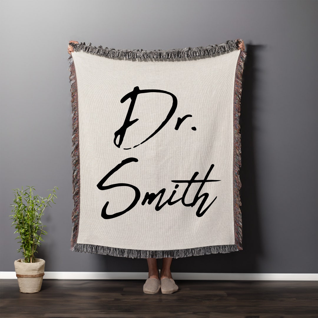 Personalized Doctor Name Woven Blanket, Custom Phd Graduation Throw ...