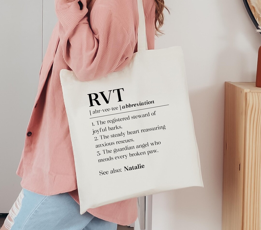 Personalized Registered Veterinary Technician Tote Bag, Rvt ...