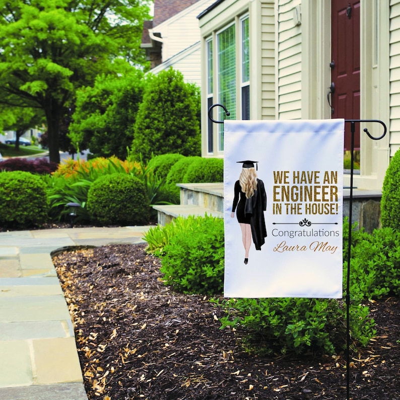 Personalized Engineer Graduation Congrats for Daughter Garden Flag ...
