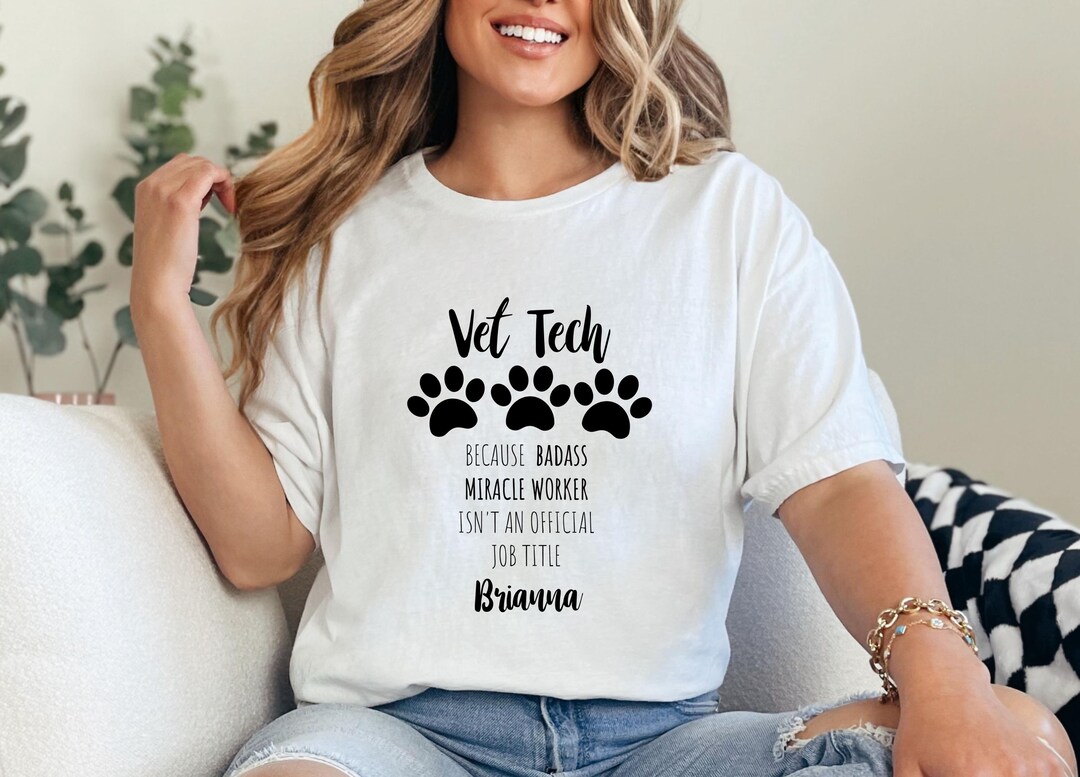 Personalized Vet Tech Shirt, Custom Vet Tech Thank You Gift, Funny ...