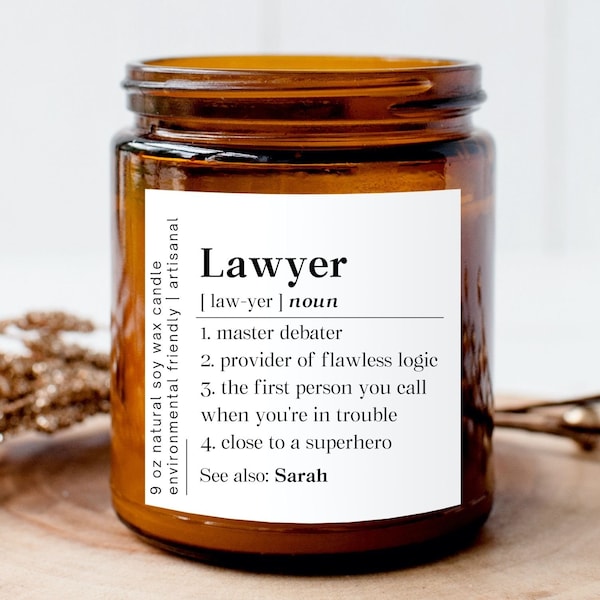 Lawyer Candle Label - Etsy