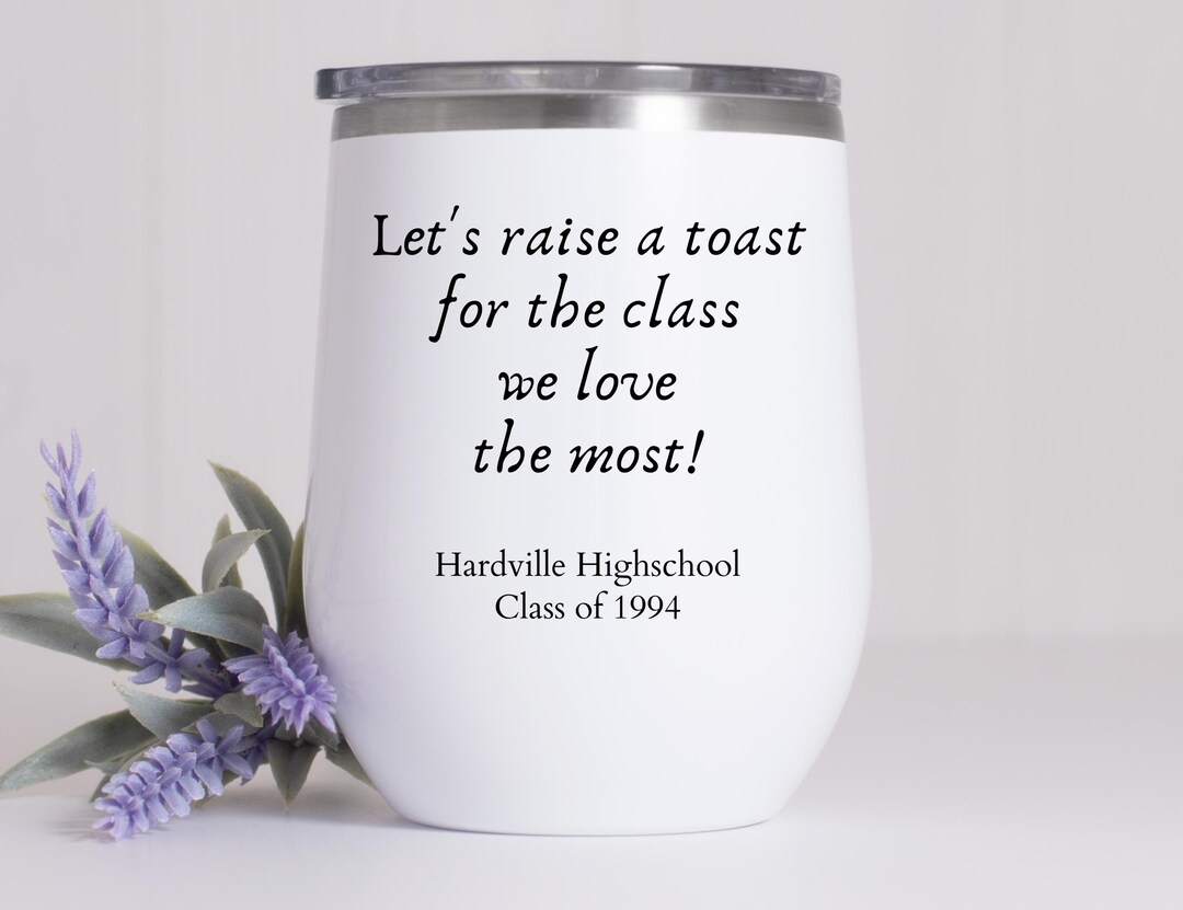 Personalized Cheers to 30 Years Class Reunion Wine Tumbler, School ...