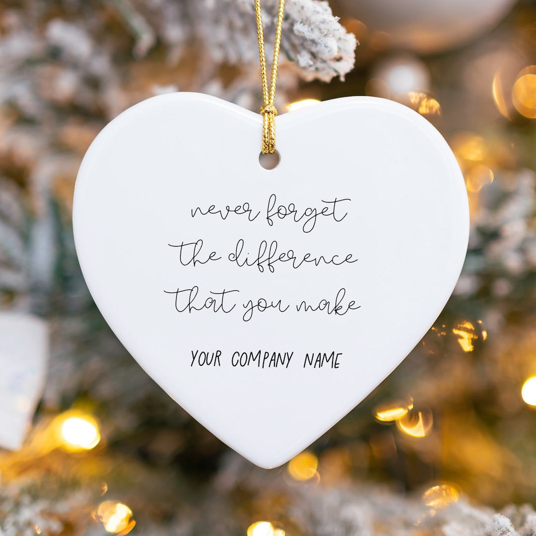 Personalized Employees Heart Ornament Thank You Work - Etsy