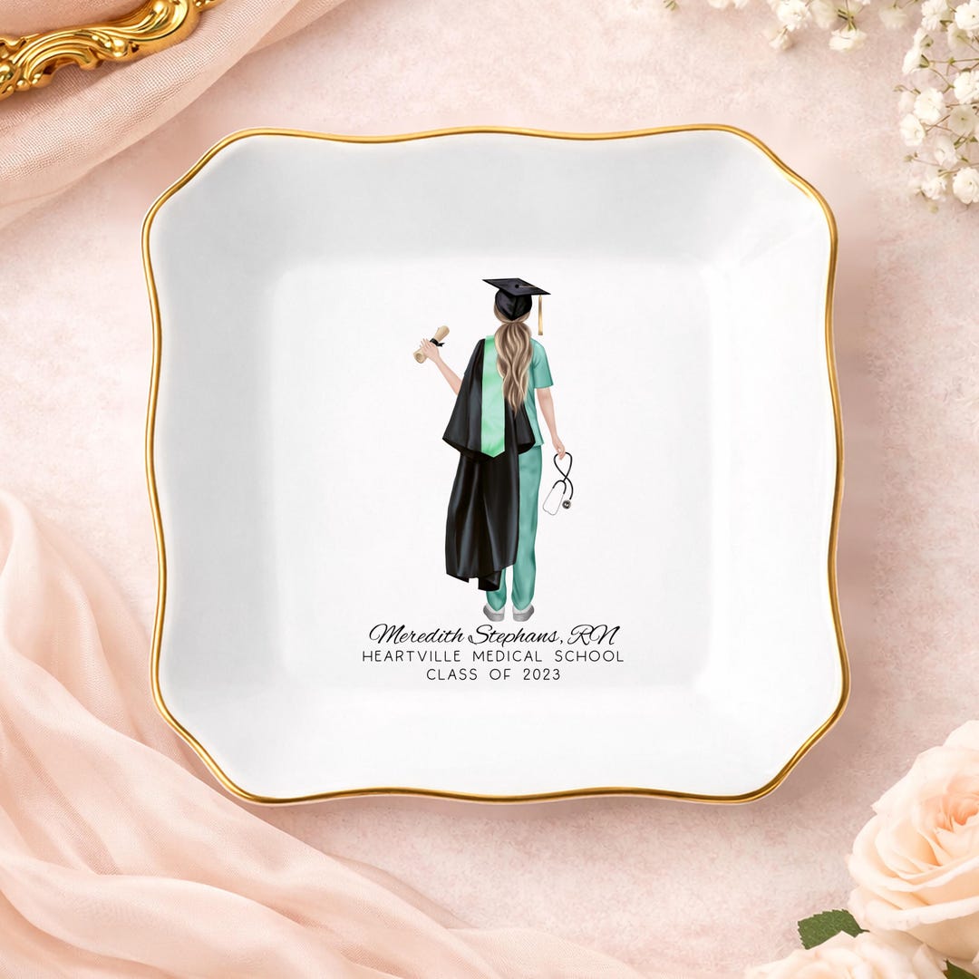 Personalized Nursing School Graduation Jewelry Dish, Nurse Graduate ...