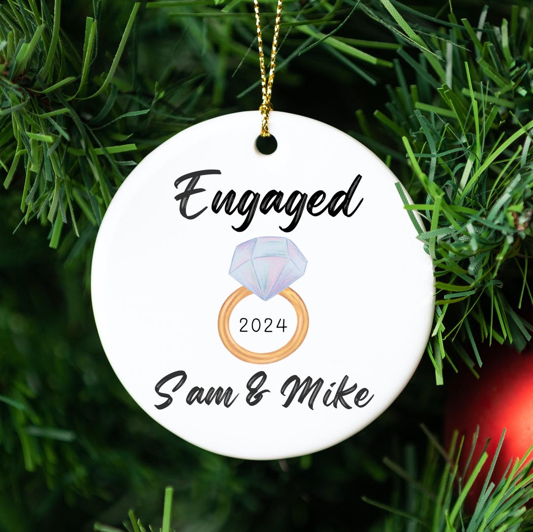 Personalized Newly Engaged Couple Ornament, Custom Engagement Keepsake ...