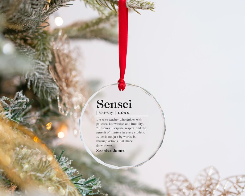 Personalized Sensei Crystal Ornament, Karate Instructor Christmas Gift ...