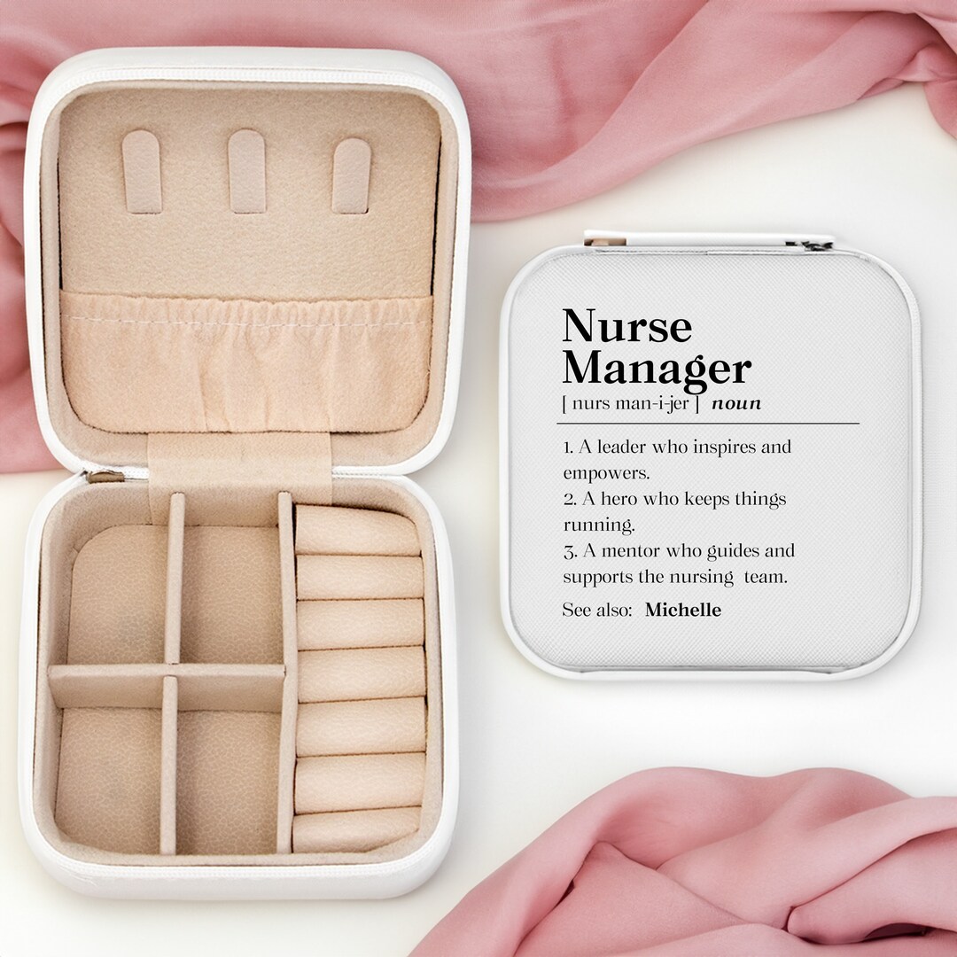 Personalized Nurse Manager Jewelry Travel Case, Custom Nurse Manager ...