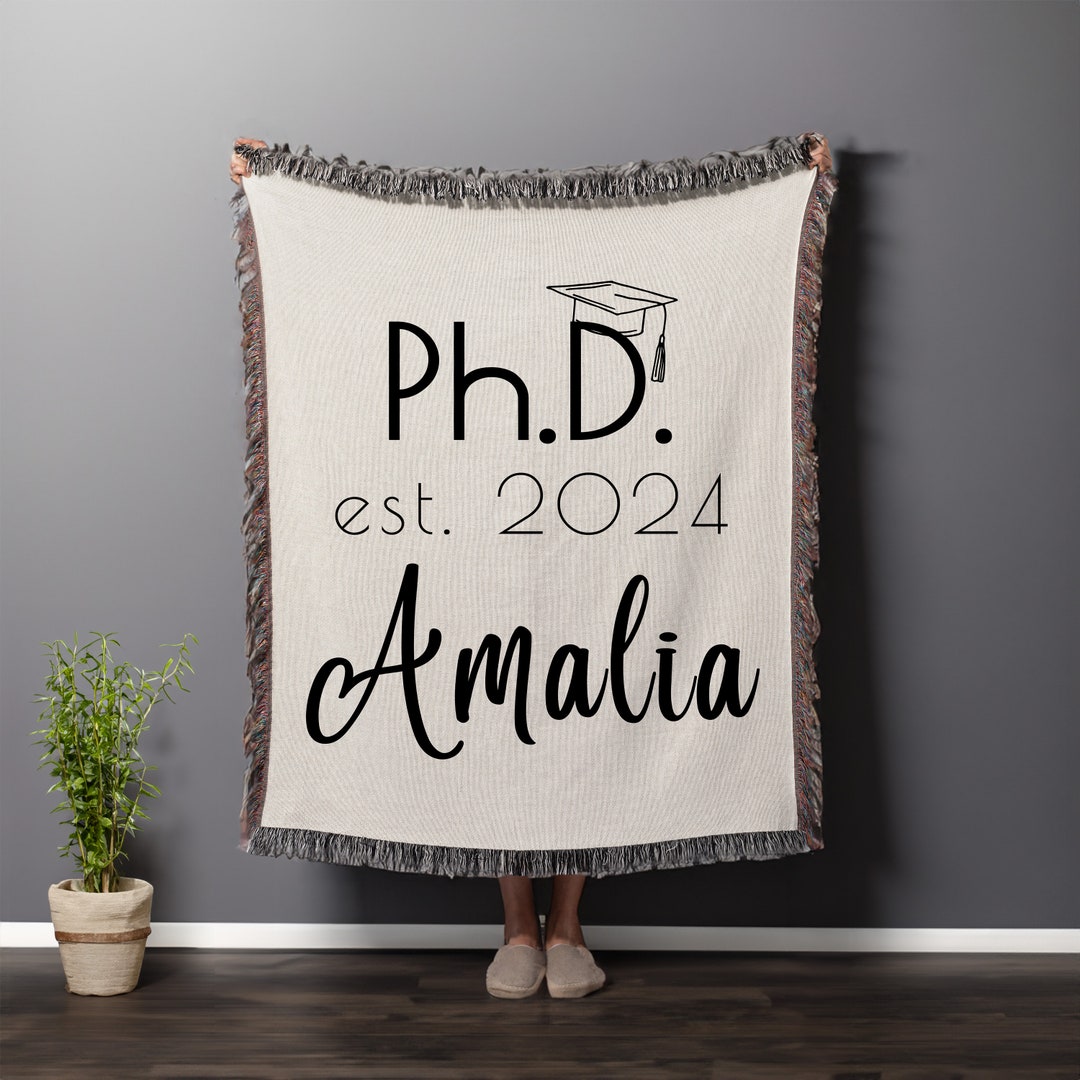 Personalized Phd Woven Blanket, Phd Graduation Throw Blanket Gift ...
