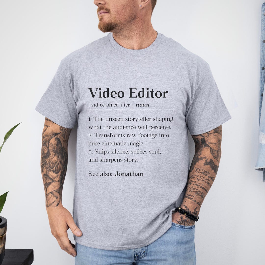 Personalized Video Editor Definition Shirt, Video Editing Gift, Film ...