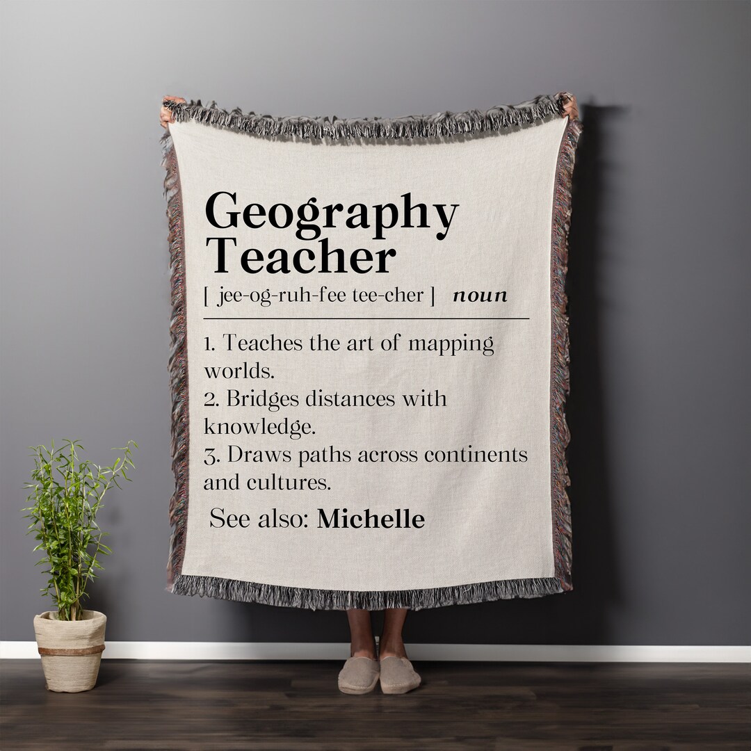 Personalized Geography Teacher Woven Blanket, Professor Appreciation ...