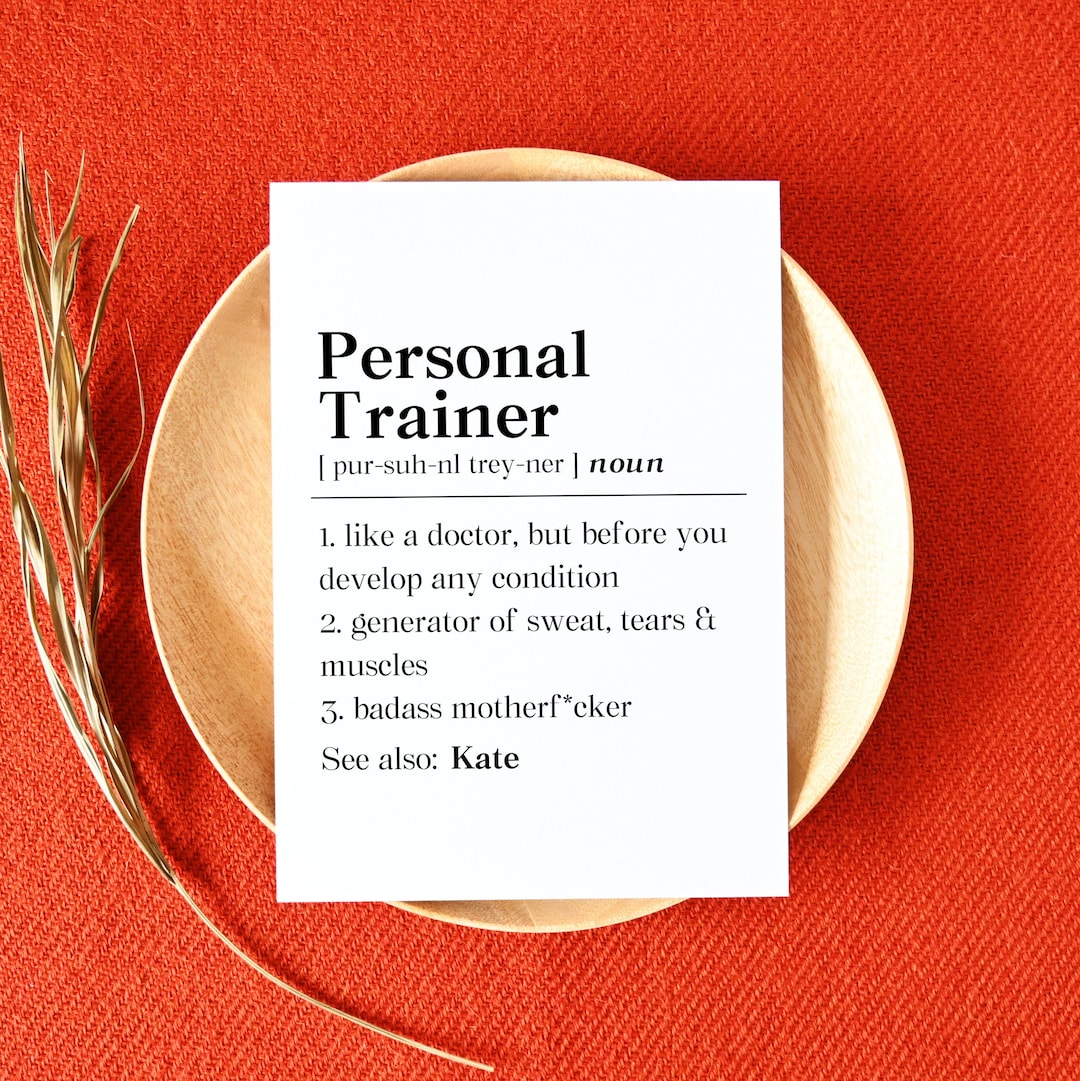 Personalized Personal Trainer Definition Card, Gym Personal Trainer ...