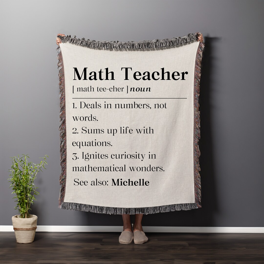 Personalized Math Teacher Woven Blanket, Mathematician Throw Blanket ...