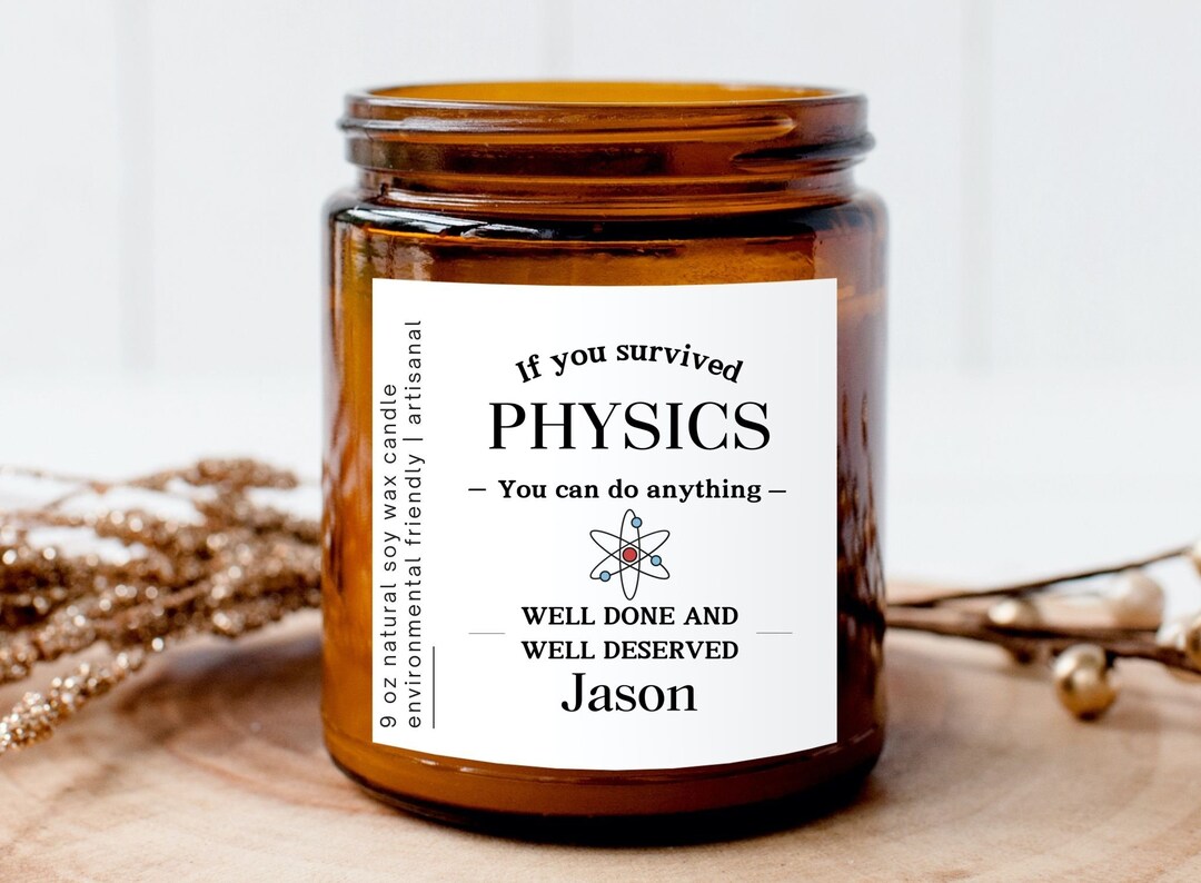 Personalized Physics Graduation Candle, Funny College Grad Gift ...
