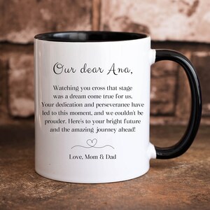 Personalized Graduation From Parents Mug, Custom Graduate Love Message ...