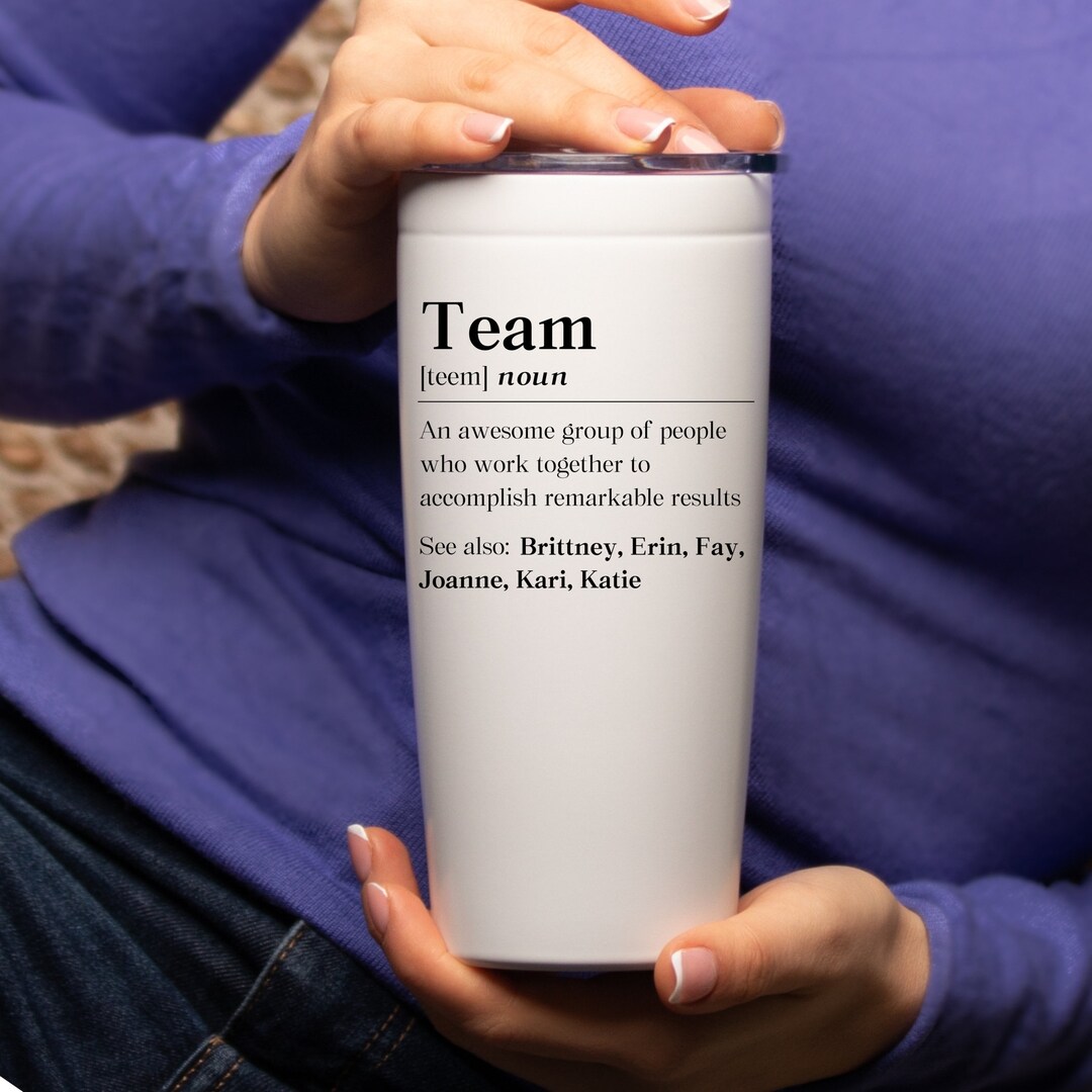 Team Definition Tumbler, Personalized Corporate Gift, Coworker Travel ...