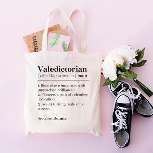 Personalized Valedictorian Definition Tote Bag, University Graduate ...