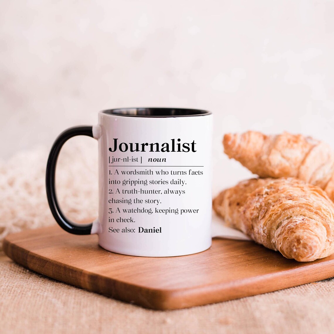 Personalized Journalist Definition Mug, New Reporter Gift, Newspaper ...